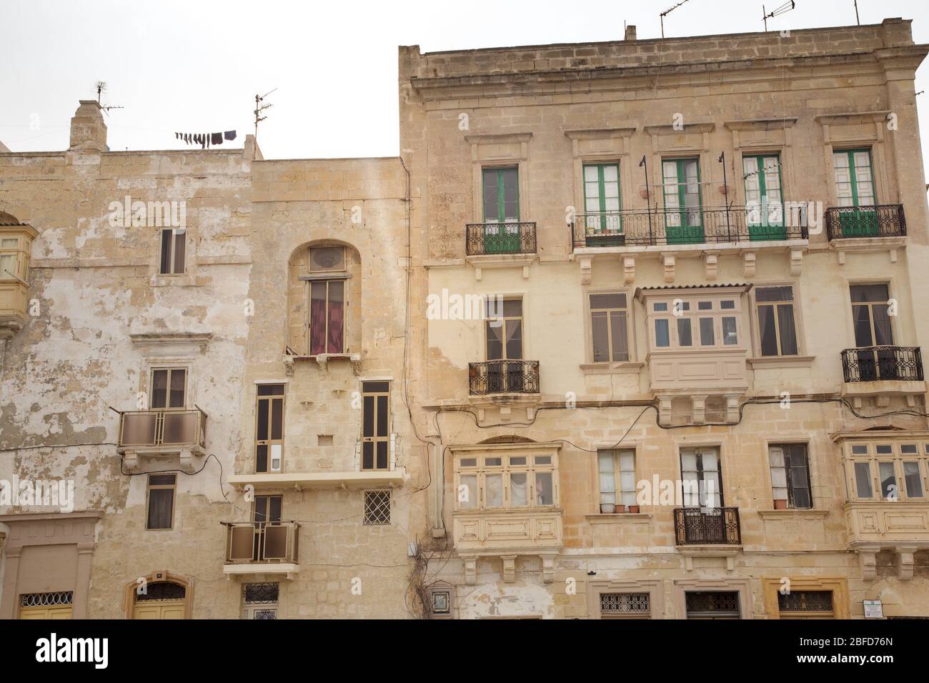 building and architecture of the side streets of Valletta the capital ...