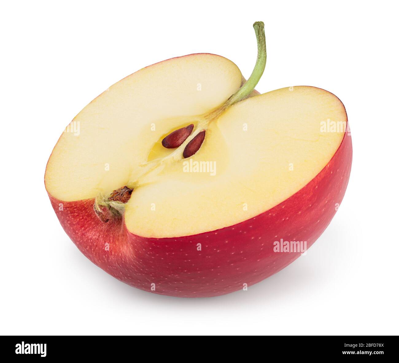 Red apple half isolated on white background with clipping path and full ...