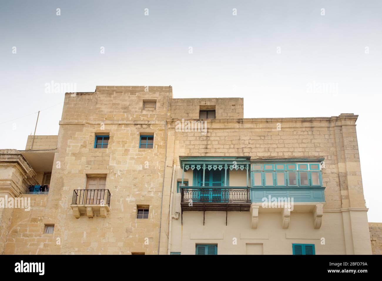 building and architecture of the side streets of Valletta the capital ...