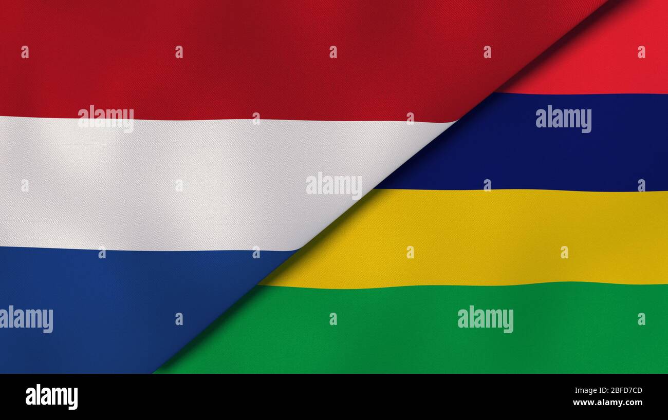 Two states flags of Netherlands and Mauritius. High quality business ...