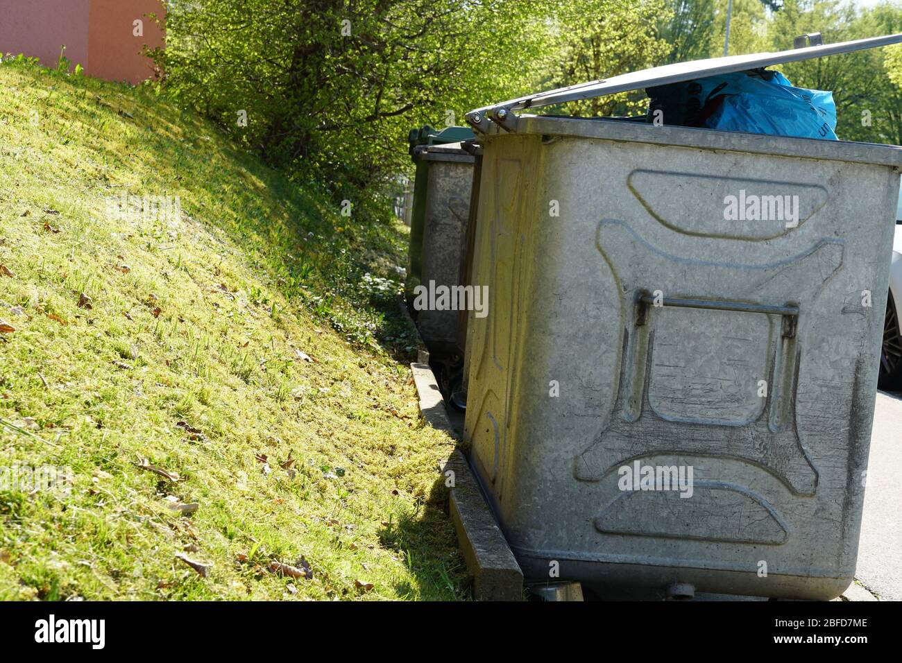 trash containers for different types of household waste. The normal ...