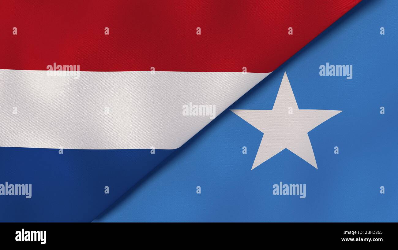 Two states flags of Netherlands and Somalia. High quality business ...