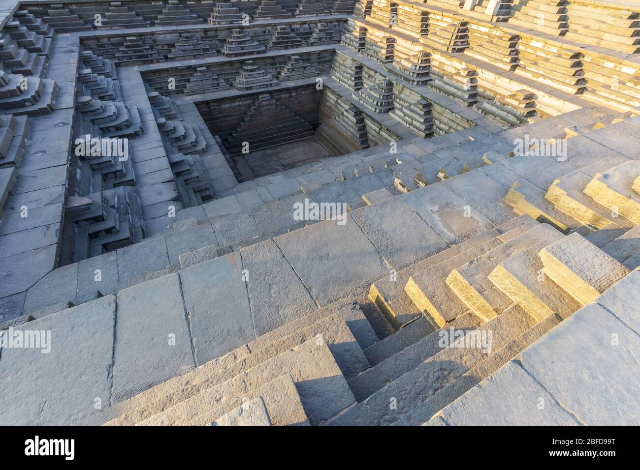 Ancient civilization in Hampi. India, State Karnataka. Old swimming ...