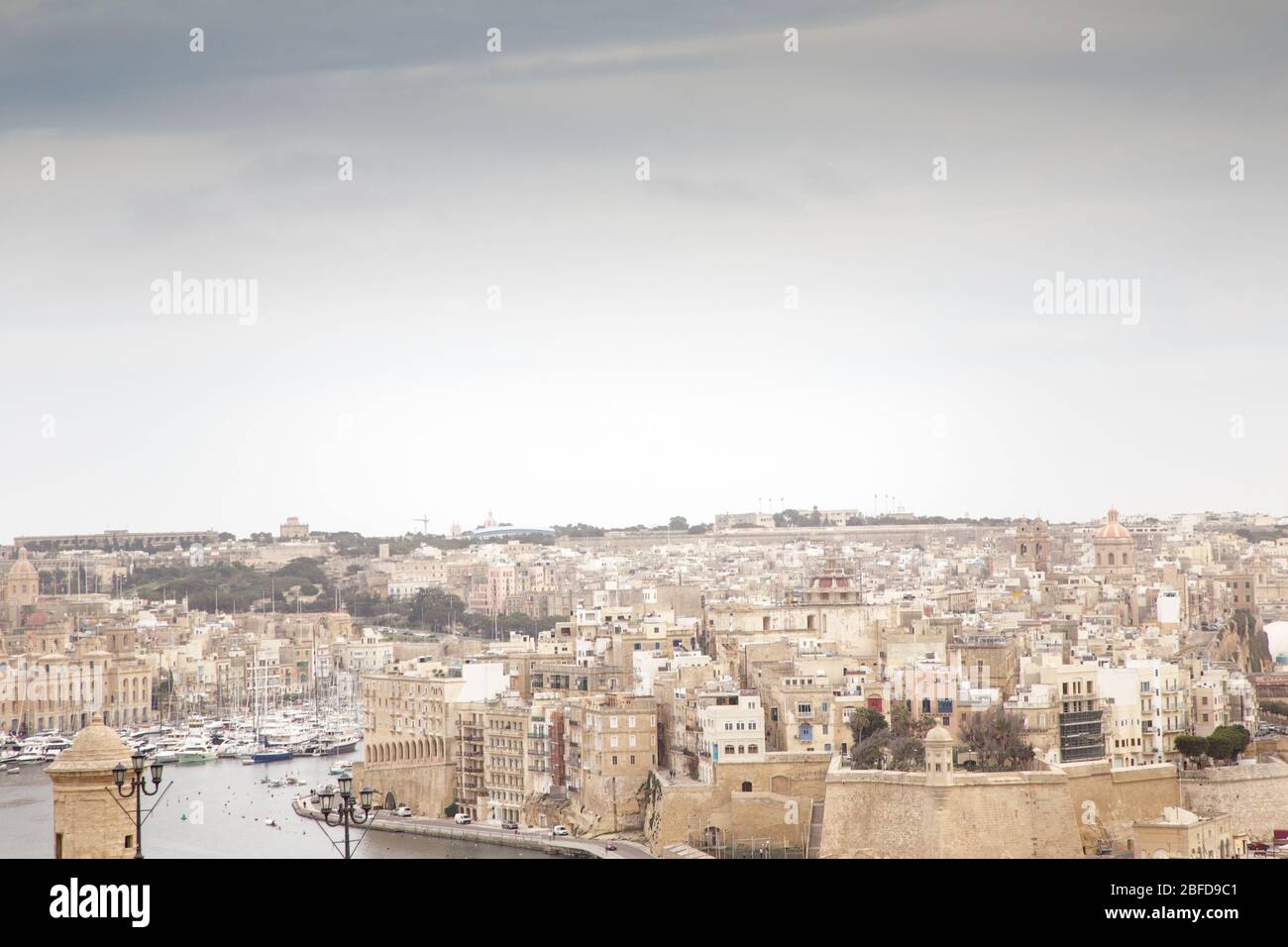 landscape view of a cityscape malta of all the high rise buildings ...