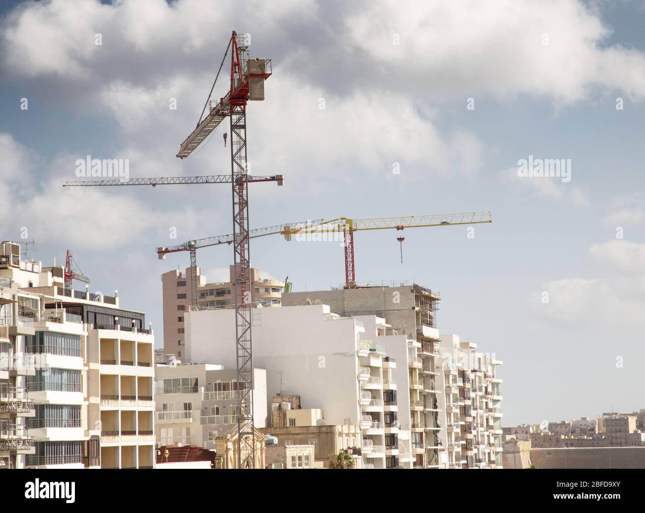 construction work on high rise building in malta Stock Photo - Alamy