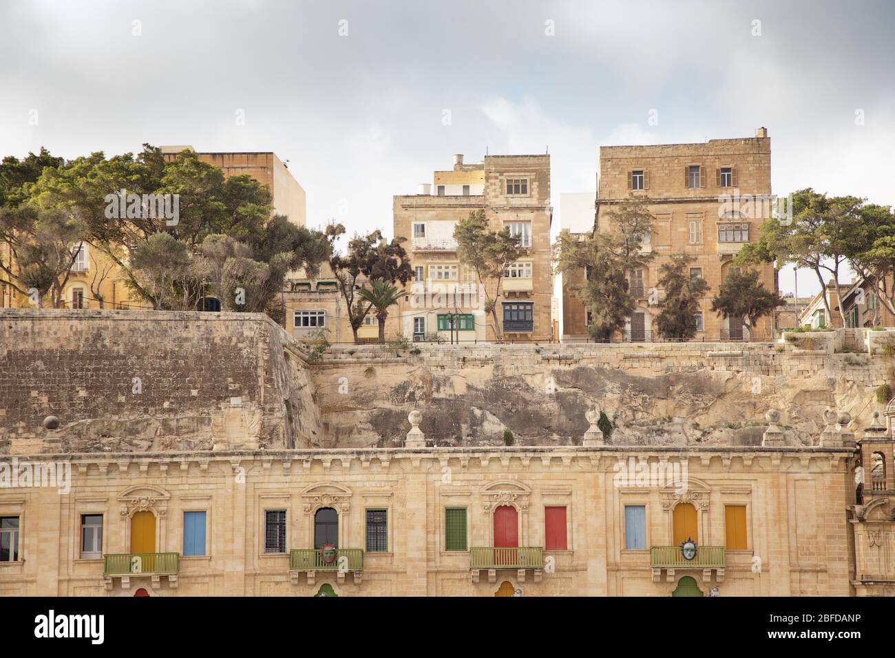 building and architecture of the side streets of Valletta the capital ...