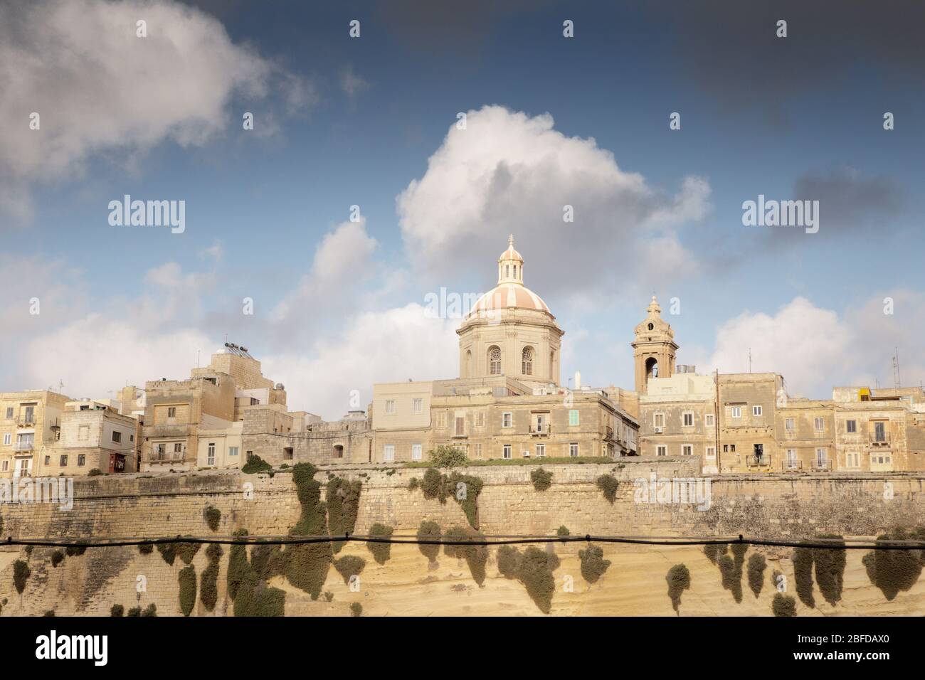 building and architecture of the side streets of Valletta the capital ...
