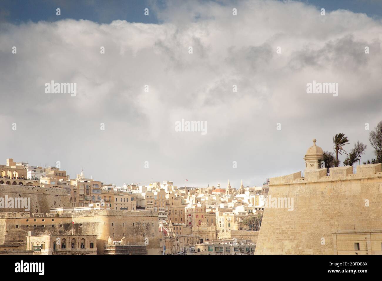 landscape view of a cityscape malta of all the high rise buildings ...