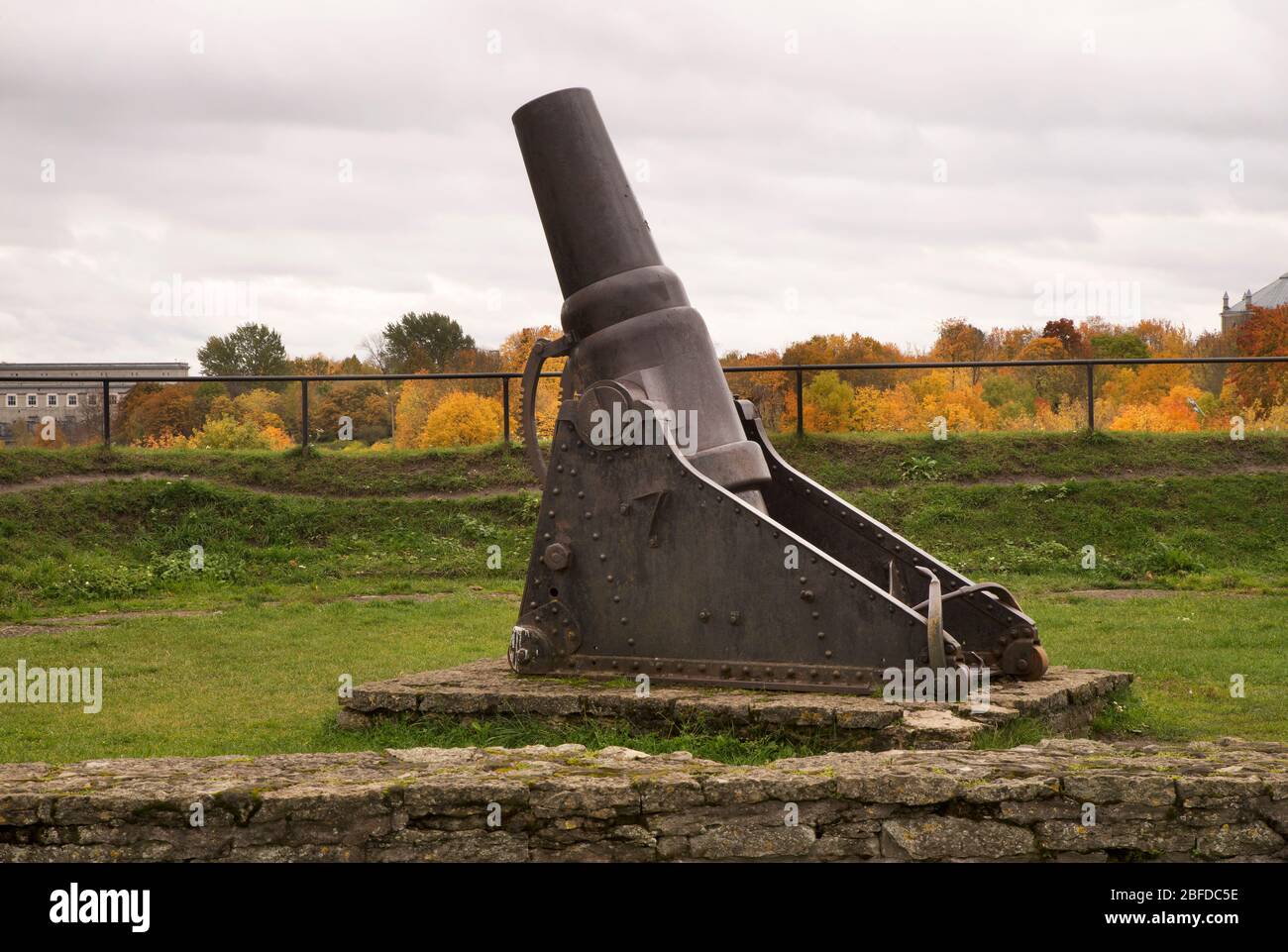 Mortar in castle of Narva. Estonia Stock Photo - Alamy