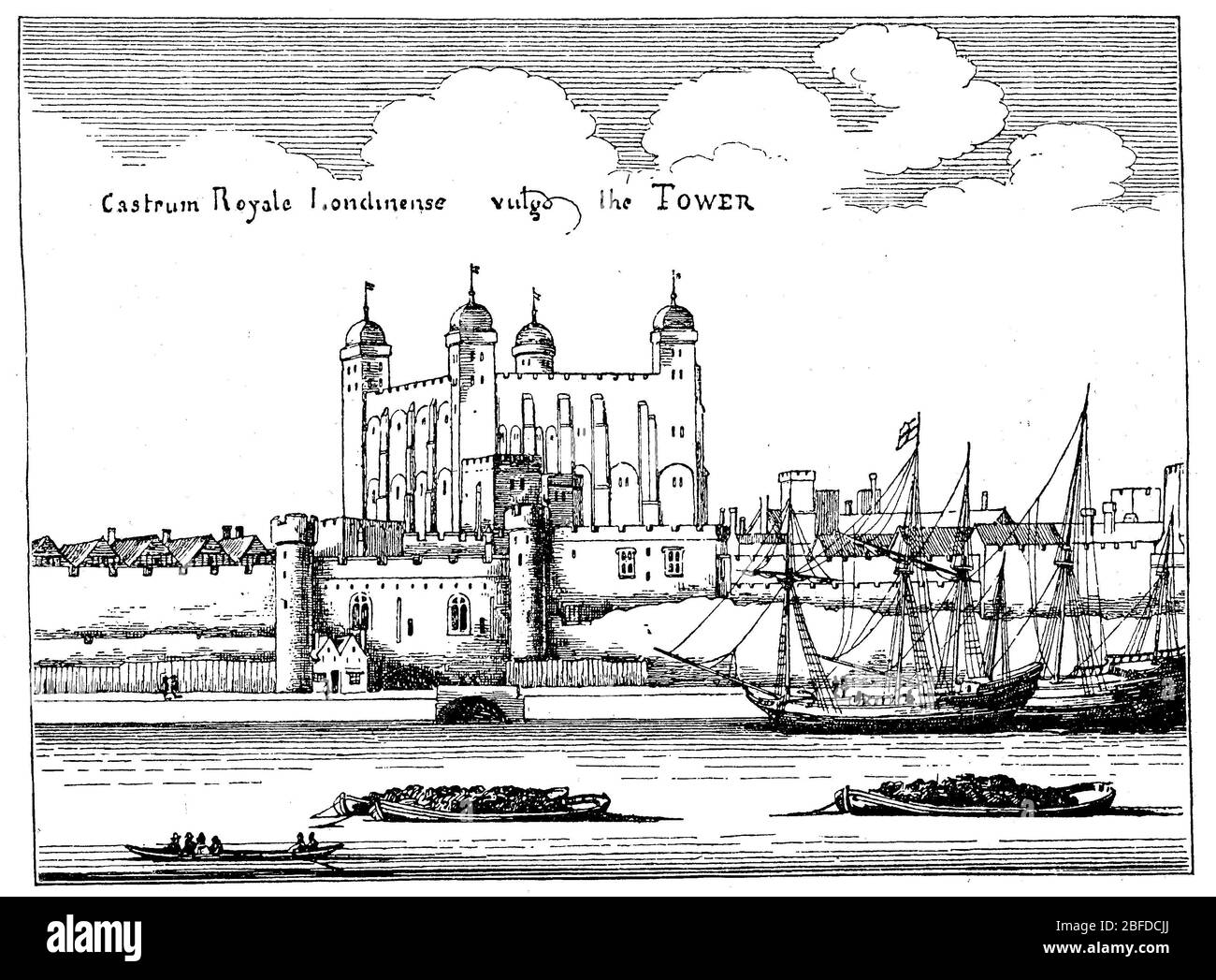 old view of the Tower of London, England, ca 1200 / alte Ansicht des ...