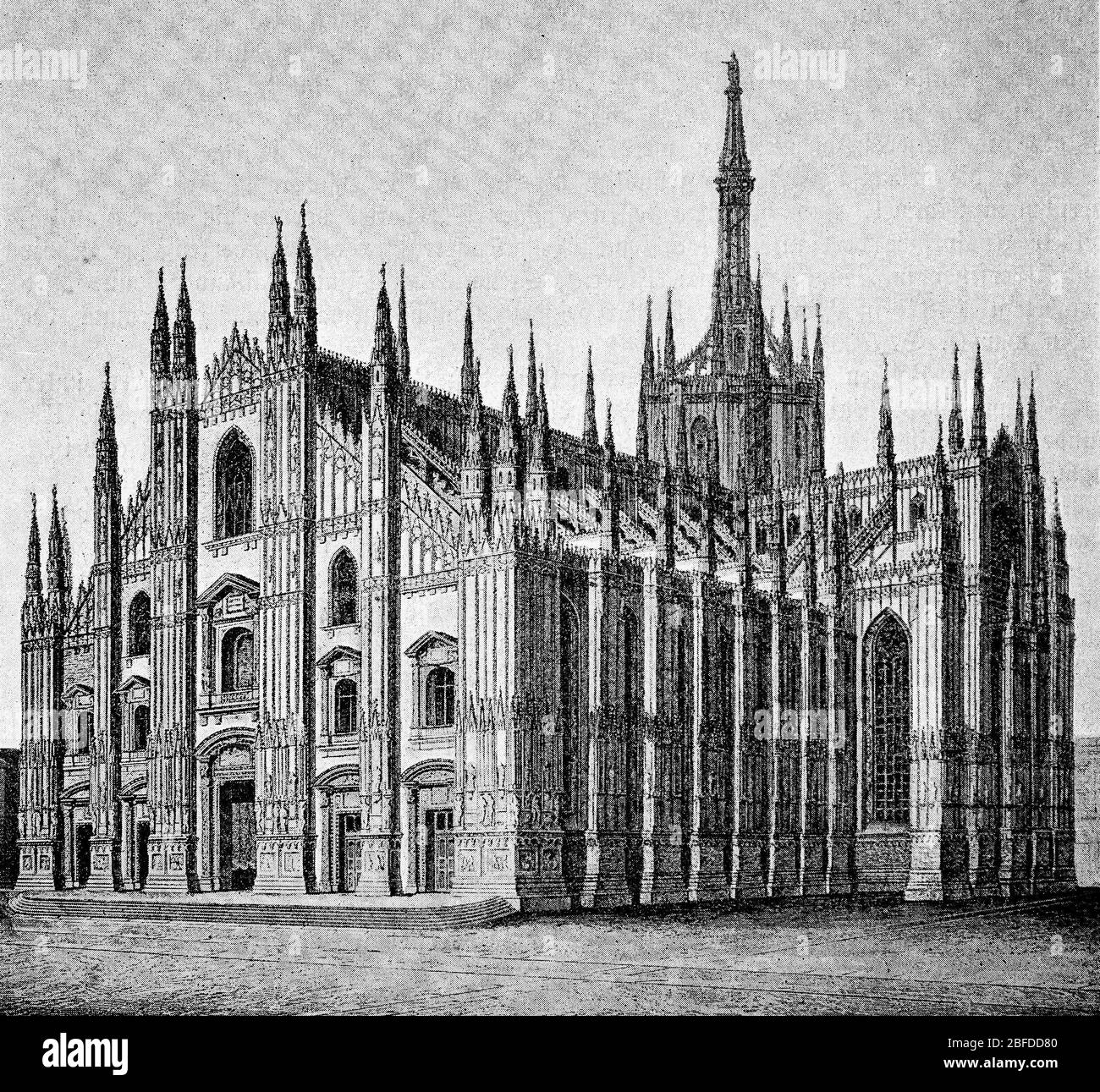 The cathedral of Milan, Italy, in the 15th century / Der Dom zu Mailand ...