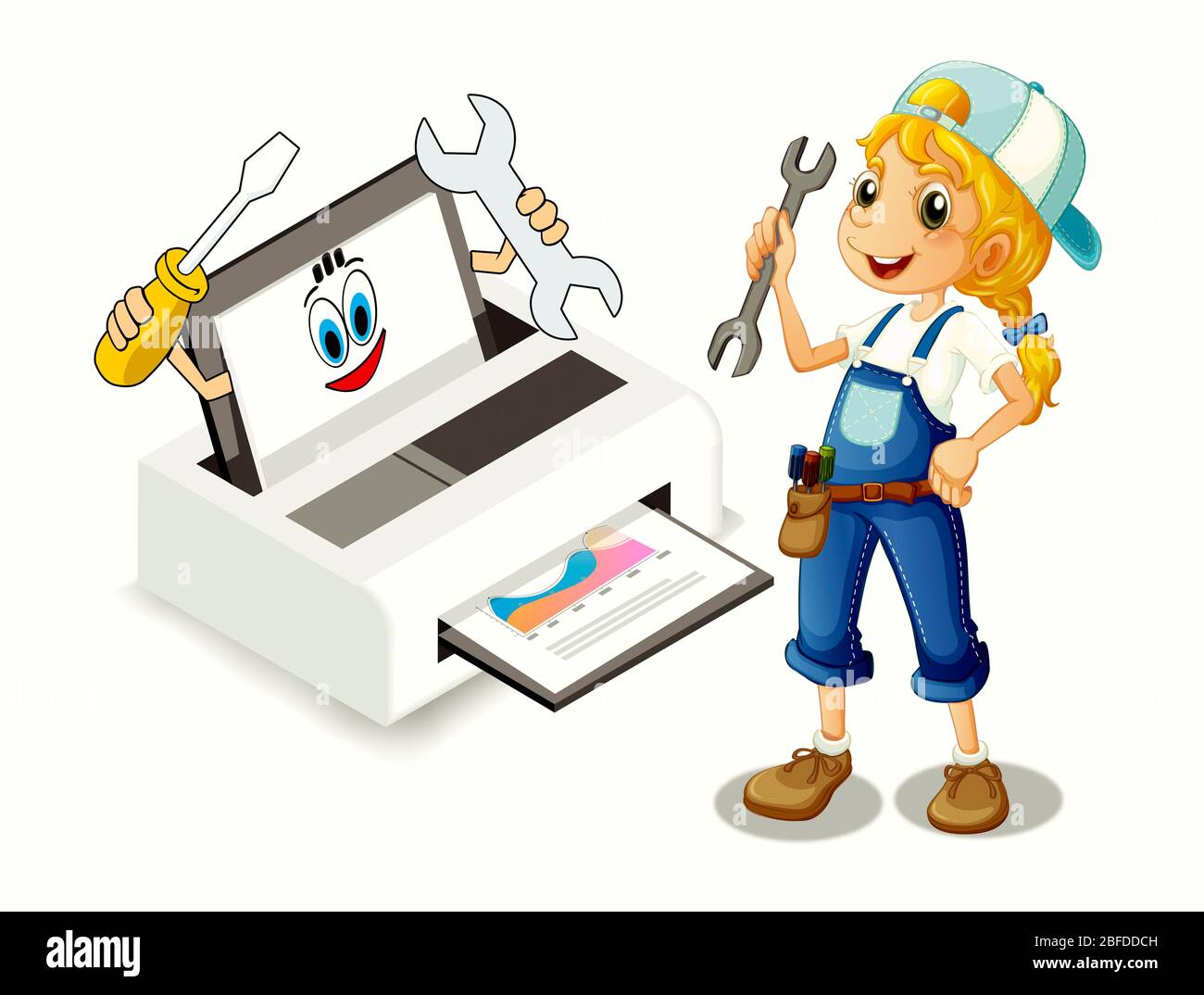 Vector icon of printer Stock Photo - Alamy
