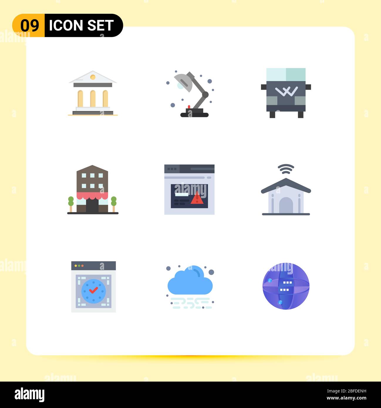 9 User Interface Flat Color Pack of modern Signs and Symbols of ...