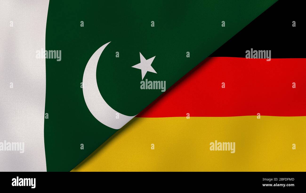 Two states flags of Pakistan and Germany. High quality business ...