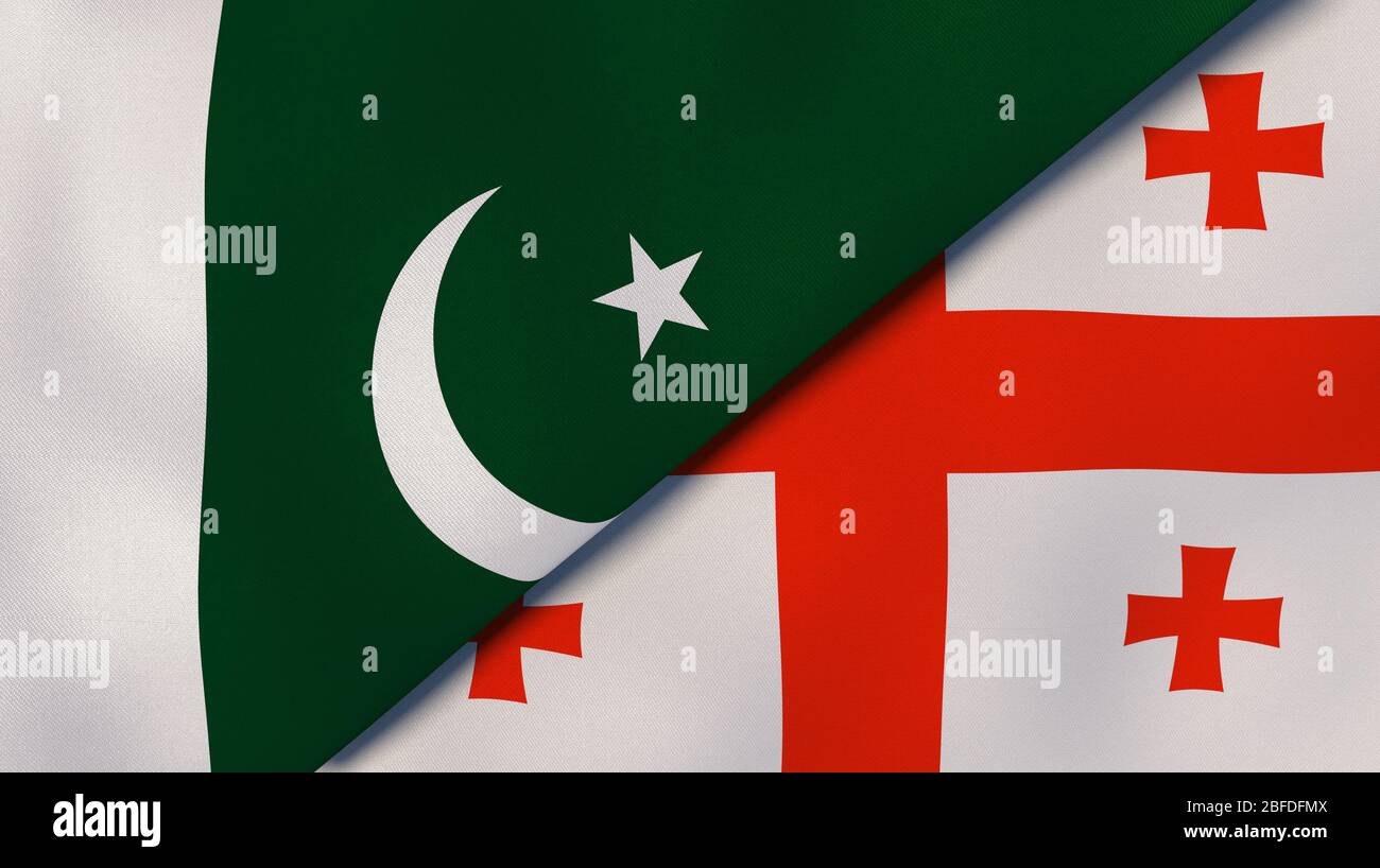 Two states flags of Pakistan and Georgia. High quality business ...