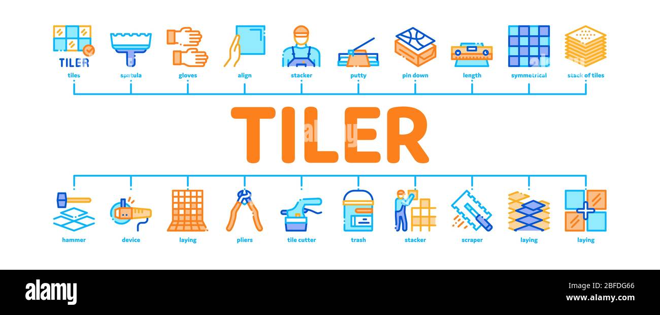 Tiler Work Minimal Infographic Banner Vector Stock Vector Image & Art ...