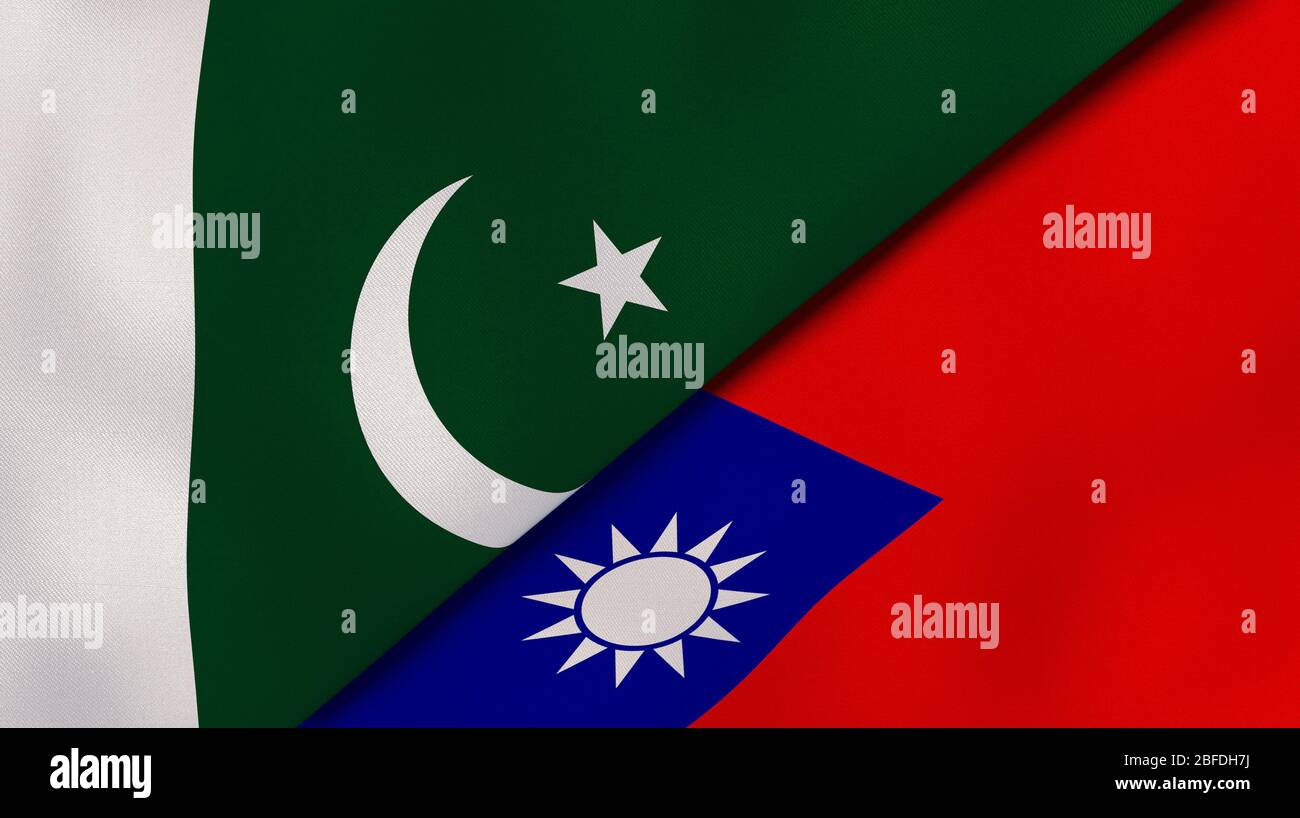 Two states flags of Pakistan and Taiwan. High quality business ...