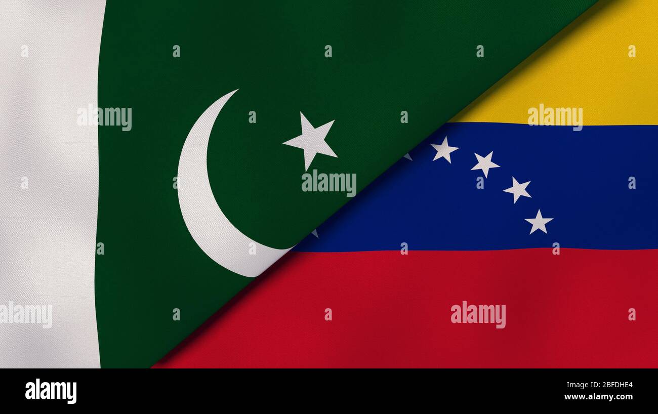 Two states flags of Pakistan and Venezuela. High quality business ...