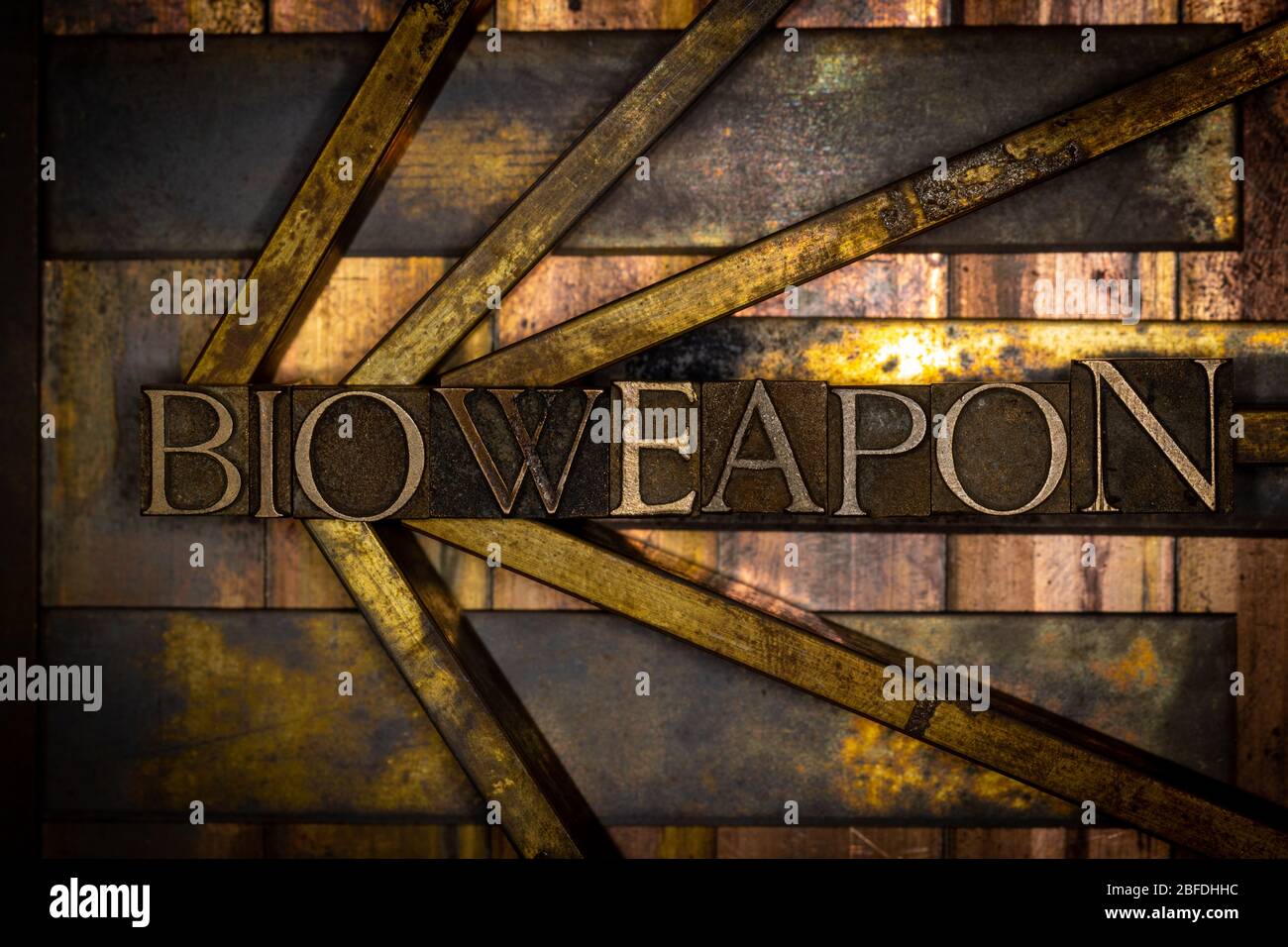 Photo of real authentic typeset letters forming Bioweapon text on ...