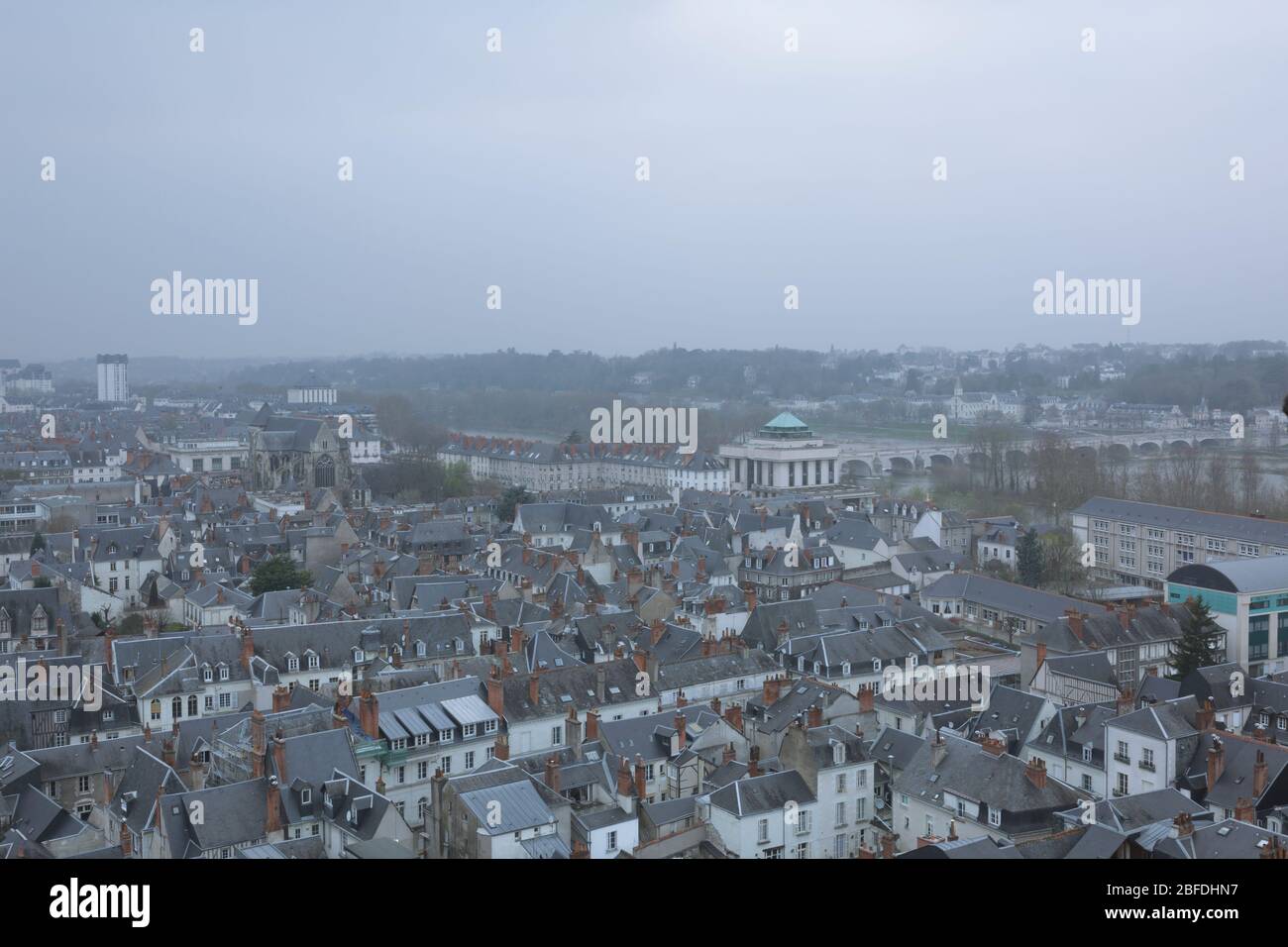 Elevated view of the city of Tours, France Stock Photo - Alamy