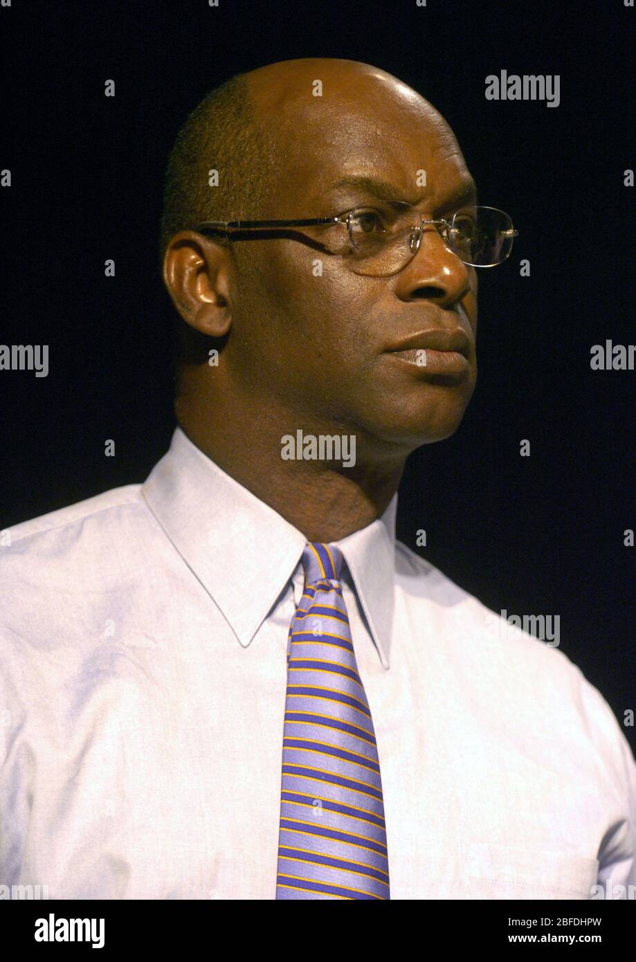 Bob Beamon, 1968 Olympic long jump champion, during a ceremony to ...