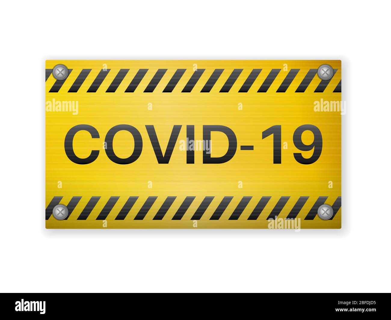 Covid-19 sign on a white background. Vector illustration Stock Photo ...
