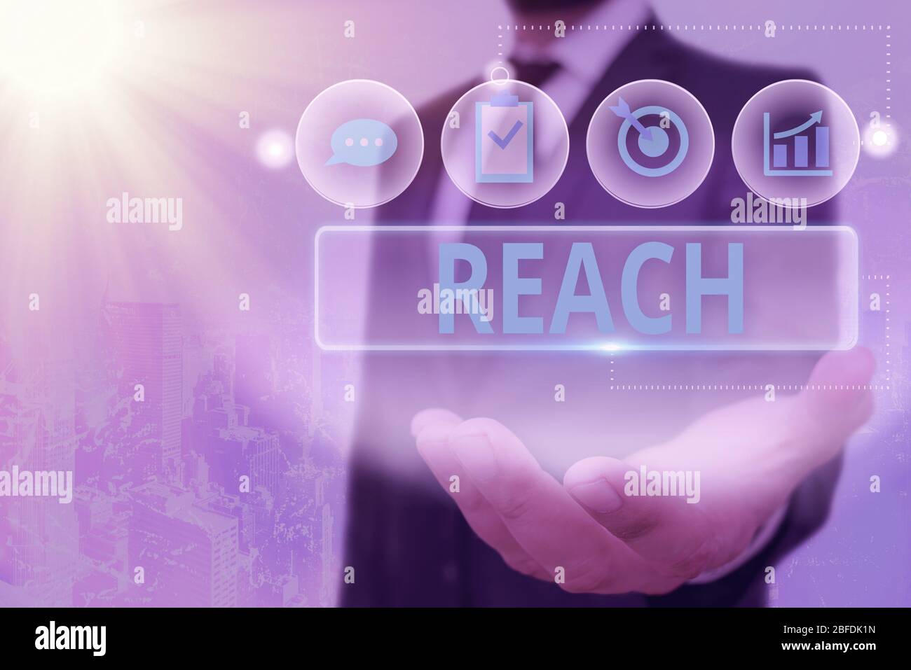 Word writing text Reach. Business photo showcasing the distance within ...