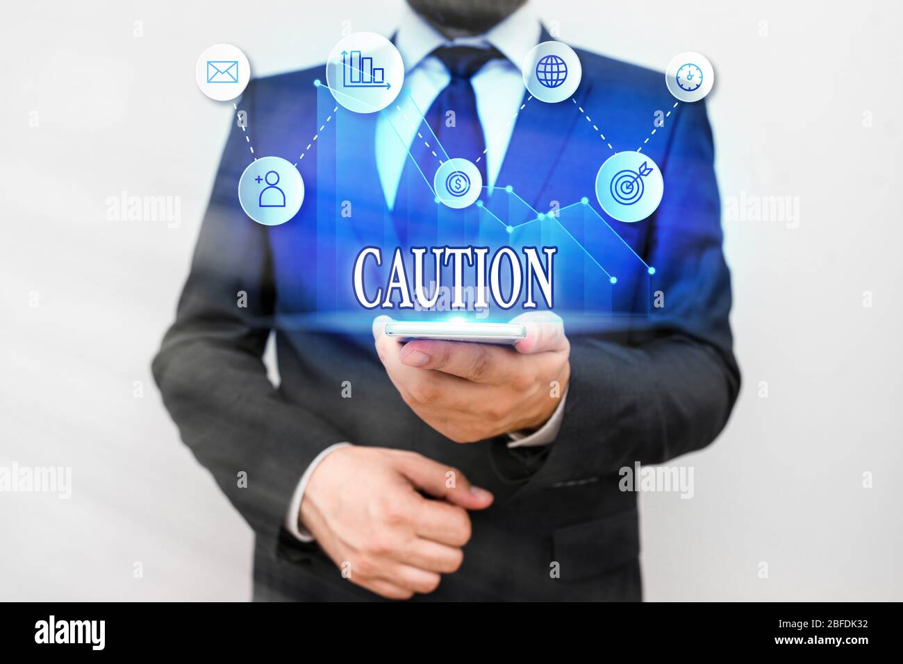 Handwriting text Caution. Conceptual photo Care taken to avoid danger ...