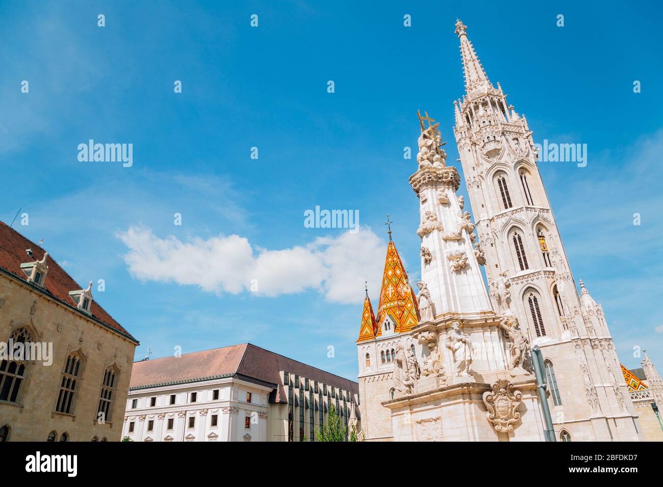 St. Matthias Church and Holy Trinity Statue at Buda district in ...