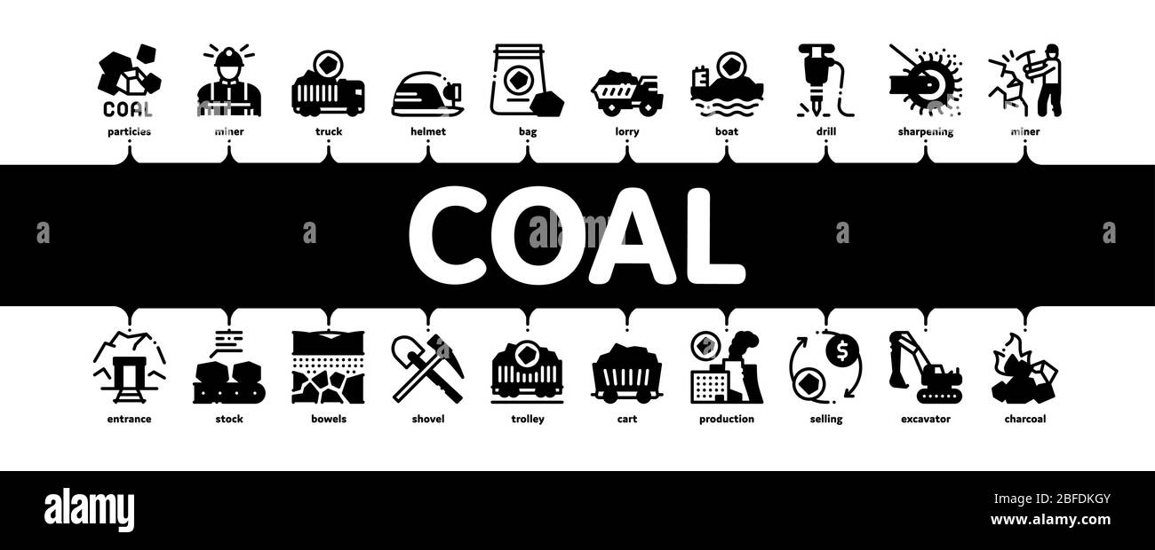Coal Mining Minimal Infographic Banner Vector Stock Vector Image & Art ...
