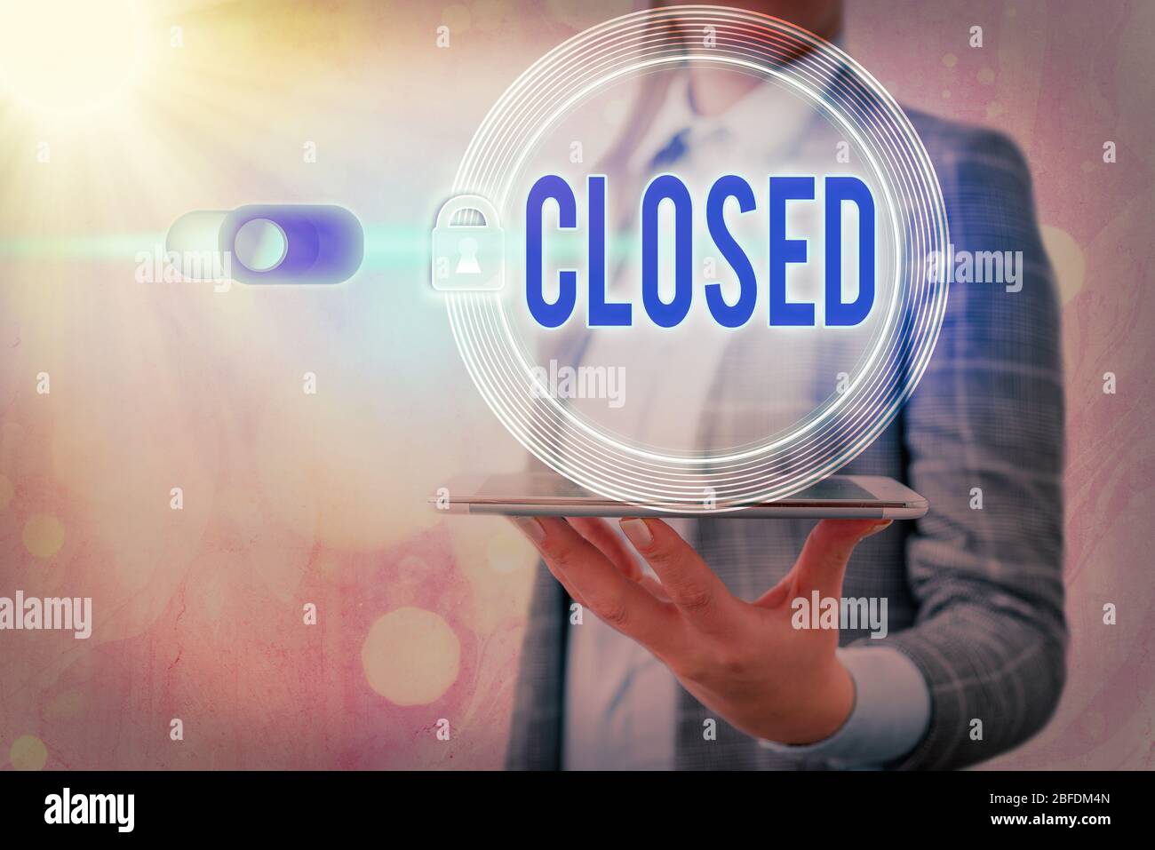 Text sign showing Closed. Business photo showcasing Finished and ...
