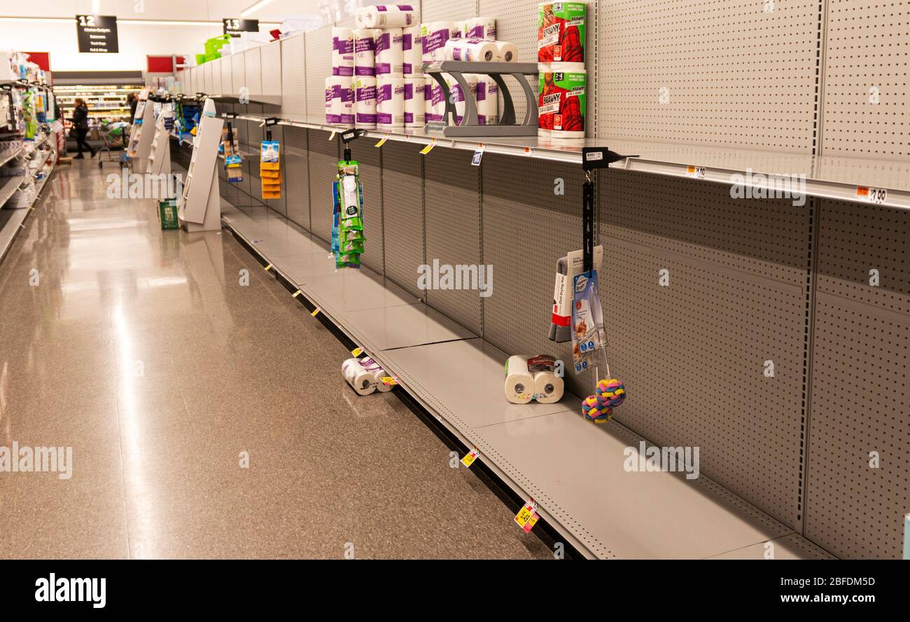 Empty supermarket shelves usa hi-res stock photography and images - Alamy