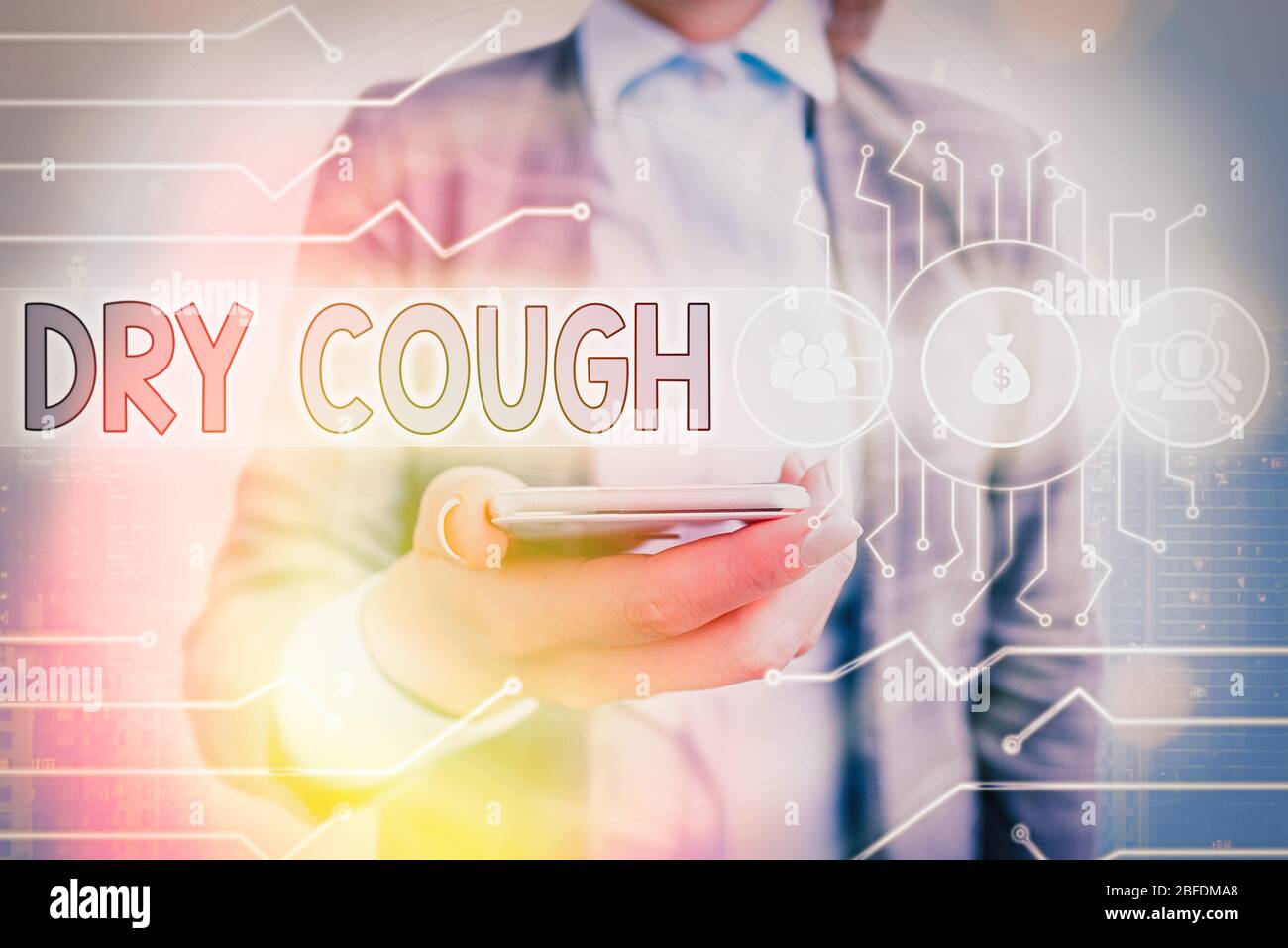 Conceptual hand writing showing Dry Cough. Concept meaning cough that ...
