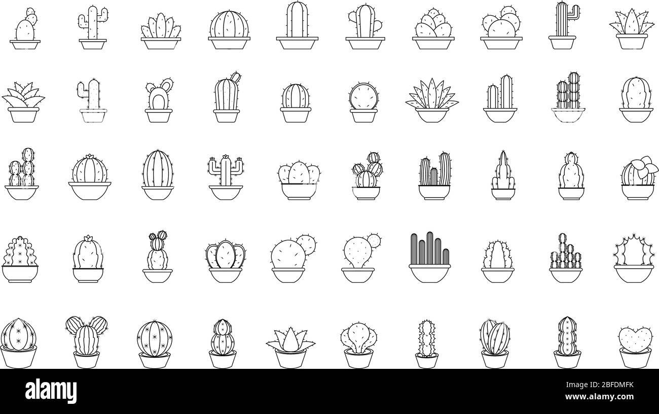 Set of cactus icons Stock Vector Image & Art - Alamy
