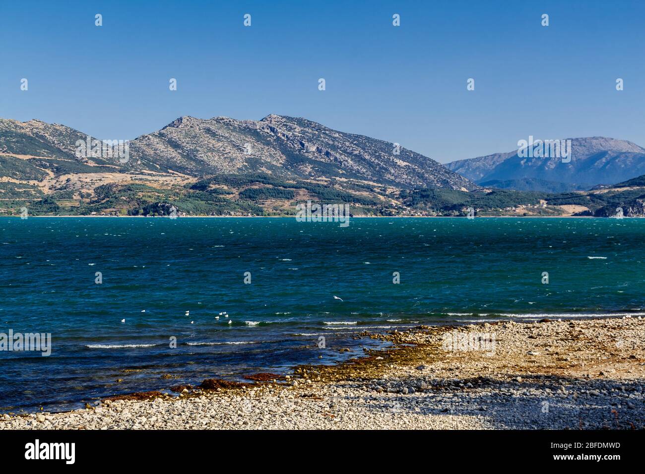 Egirdir Lake, the second largest freshwater lake in Turkey. It is ...