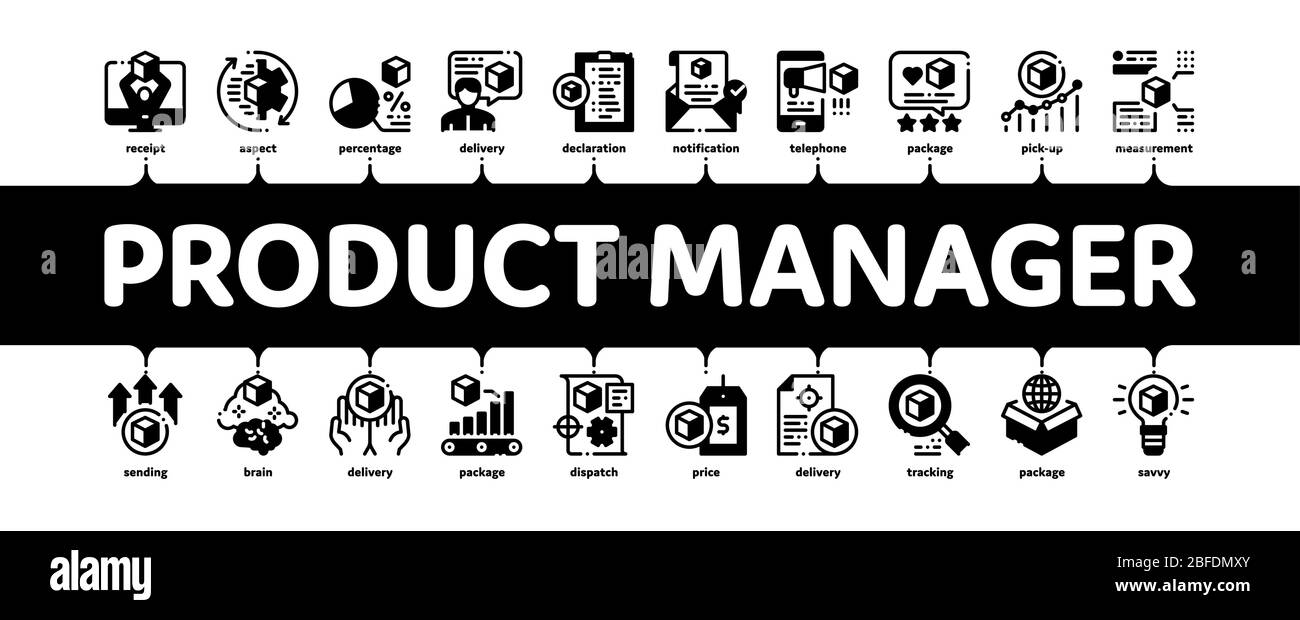 Product Manager Work Minimal Infographic Banner Vector Stock Vector ...