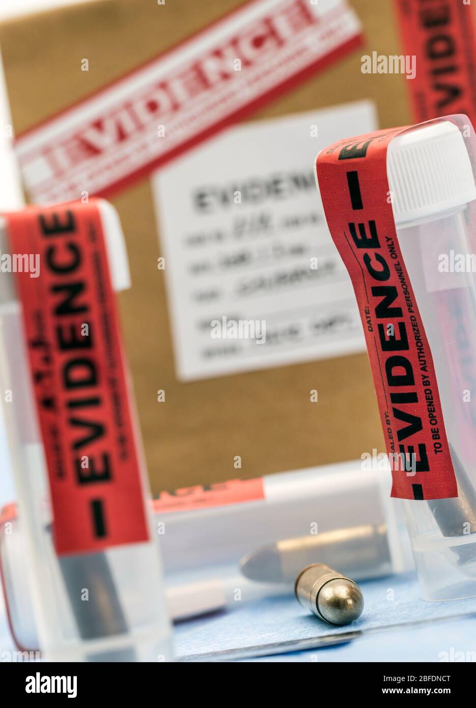 Criminalistic Laboratory, Bullet shell analysis, conceptual image Stock ...