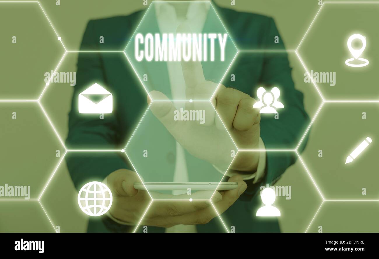 Word writing text Community. Business photo showcasing group of showing ...