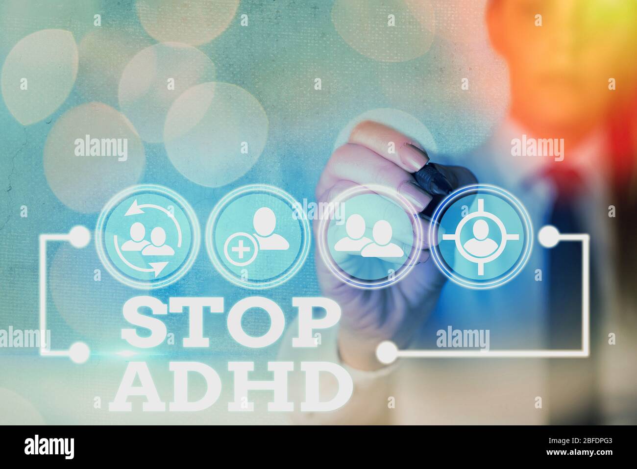 Writing note showing Stop Adhd. Business concept for Put at end the ...
