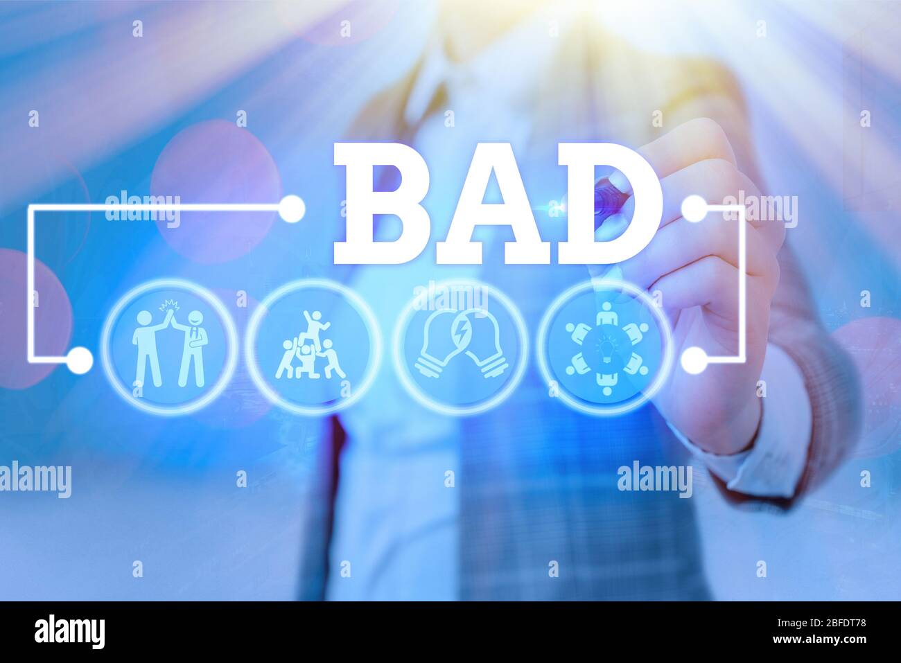 Writing note showing Bad. Business concept for Unpleasant things that ...