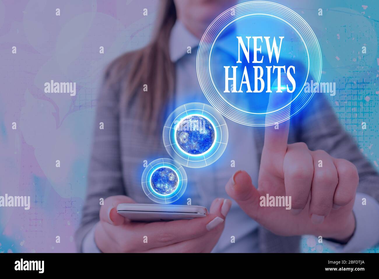 Handwriting text writing New Habits. Conceptual photo change the ...