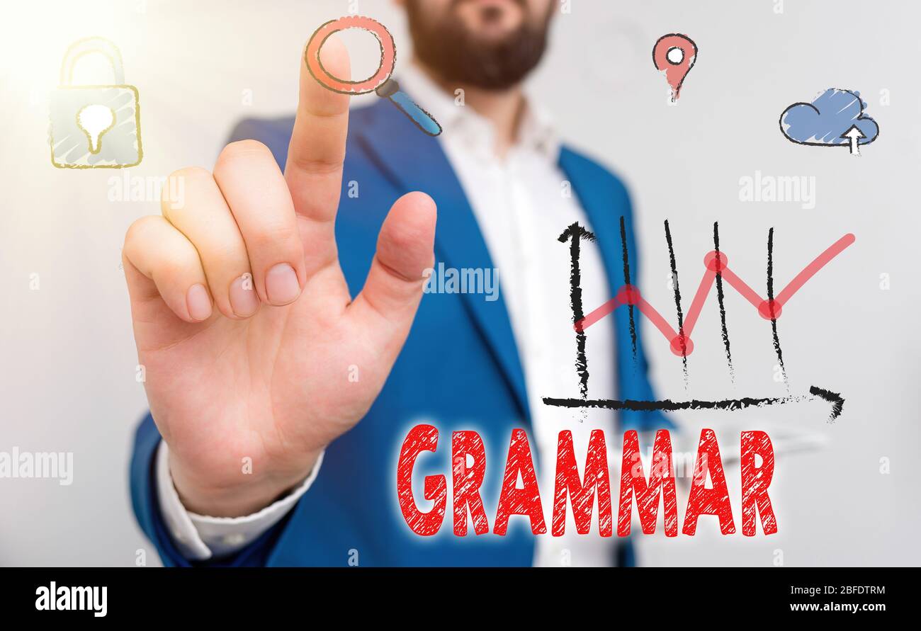 Text sign showing Grammar. Business photo showcasing whole system and ...