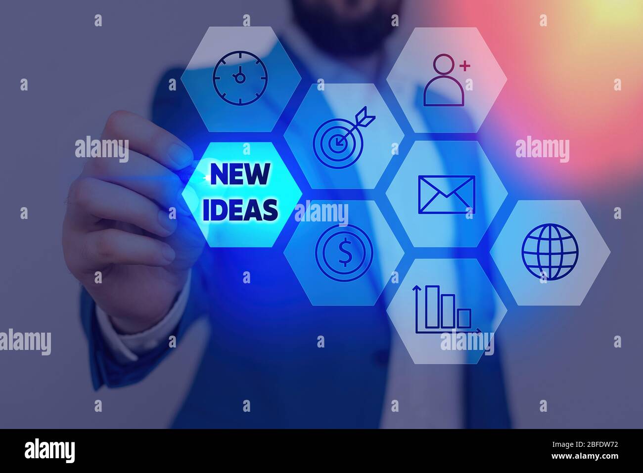 Writing note showing New Ideas. Business concept for something original ...
