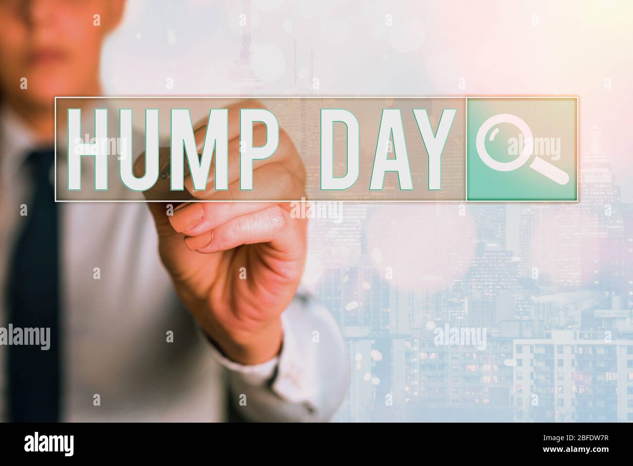 Word writing text Hump Day. Business photo showcasing climbing a ...
