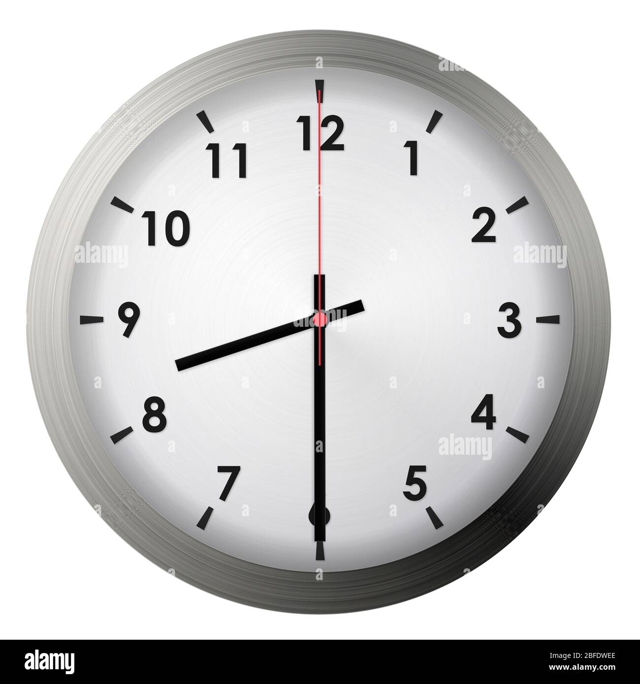 Analog metal wall clock isolated on white background Stock Photo - Alamy