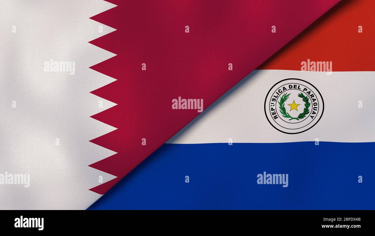 Paraguay qatar flags 3d hi-res stock photography and images - Alamy