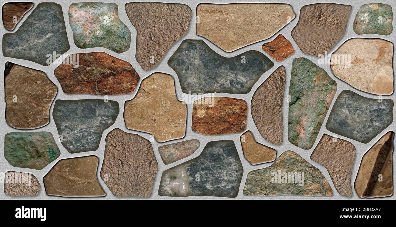Stone blocks decorative mosaic shape shameless Pattern in wall ...