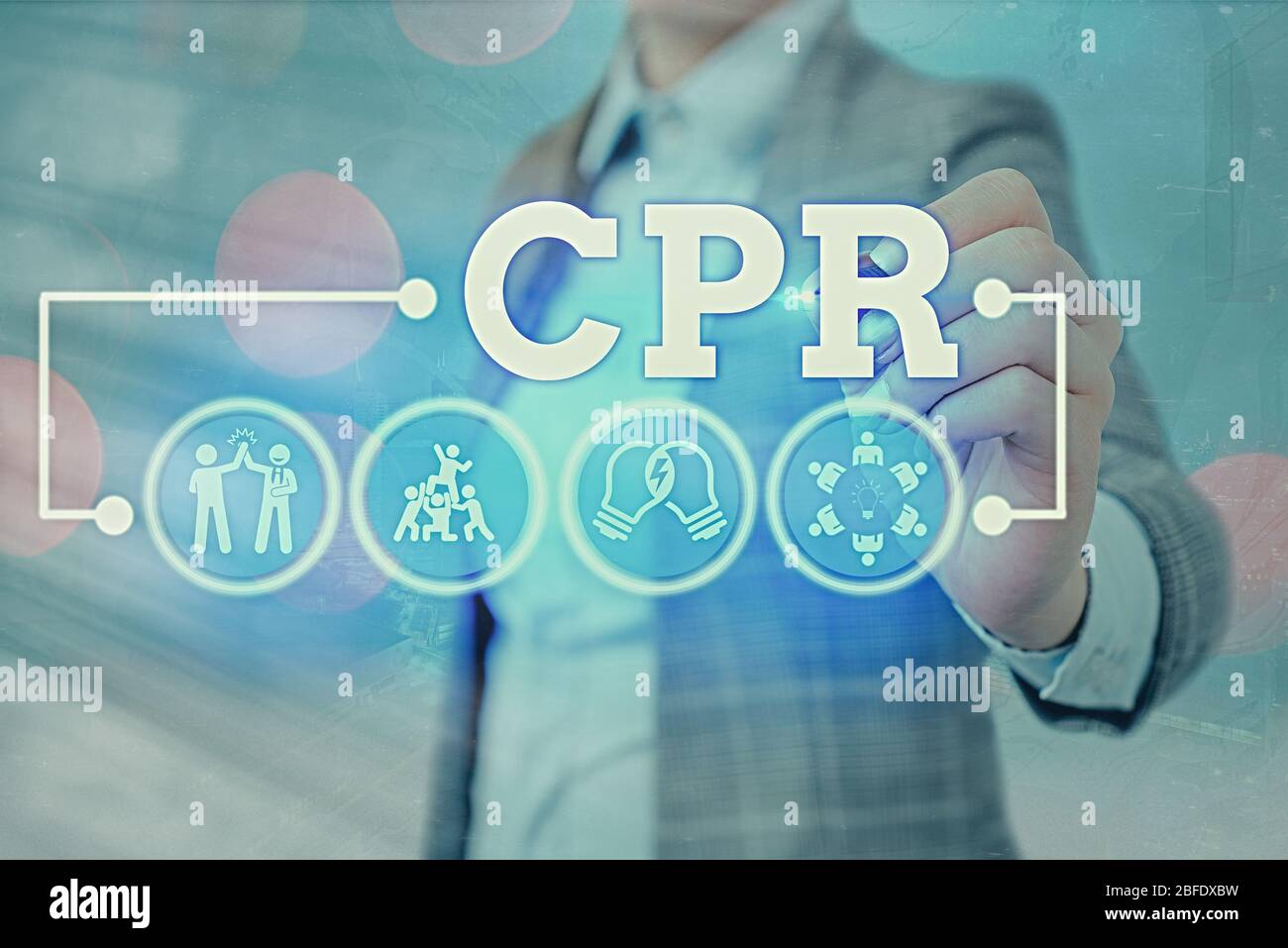 Writing note showing Cpr. Business concept for cardiopulmonary ...