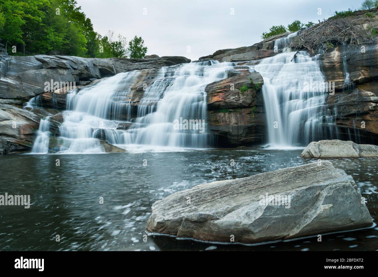 Great Falls, the grandest waterfall on the Housatonic River, spills ...