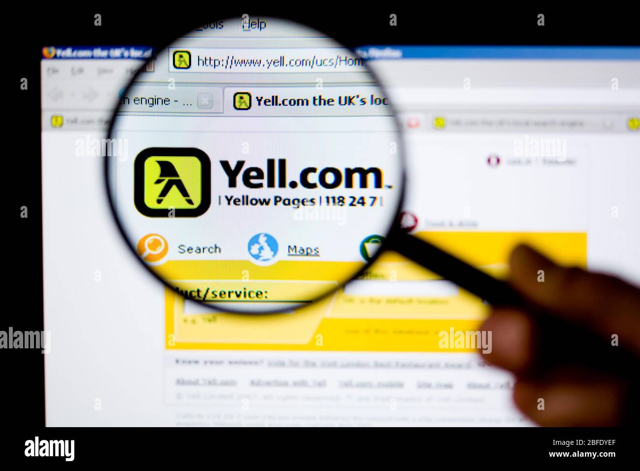 Illustrative image of Yell.com Stock Photo - Alamy